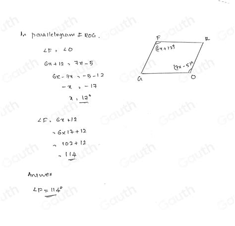 Solved Examine Parallelogram Frog Below Determine Which Of The Following Values Are Correct