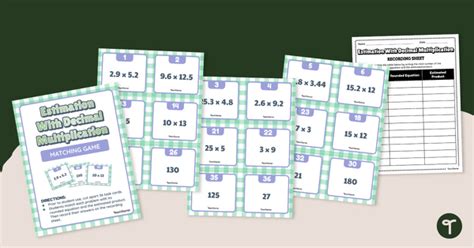 Estimation With Decimal Multiplication Matching Game Teach Starter