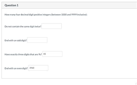 Solved Question How Many Four Decimal Digit Positive Chegg Com