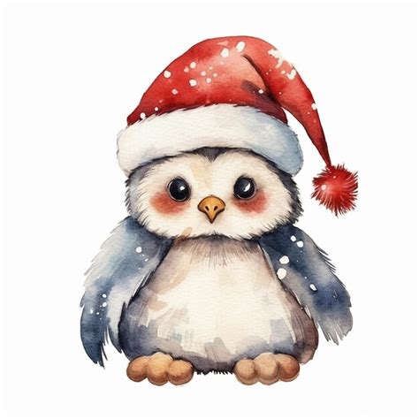 Premium AI Image Owl In Winter