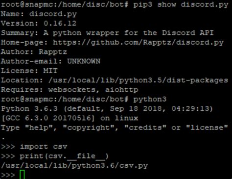 Python Discord Debian Module Not Found Python And Python Installed Stack Overflow
