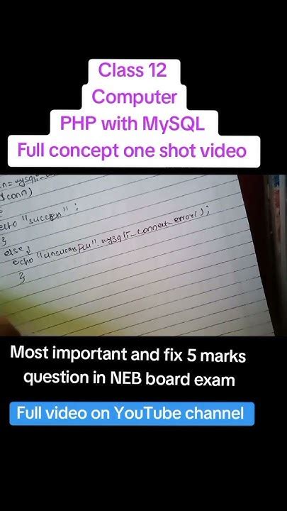 Class 12 Php With Mysql Full Concept From Basic Computerscience Computer Php Phpcourse