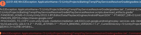 win32exception at resolving android dependencies cannot find file
