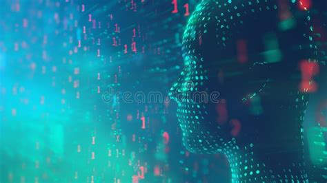 Cyberspace With Binary Code And A Human Silhouette In The Digital World Ai Generated Stock