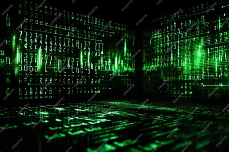 Premium Photo Dynamic Digital Data Stream Abstract Green Computer Background