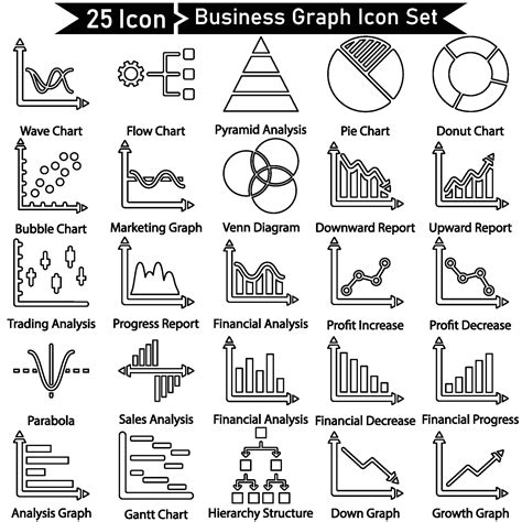 Business Graph Line Icon Set 35093066 Vector Art At Vecteezy