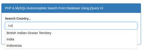 Php Mysqli Jquery Ui Autocomplete Database Search