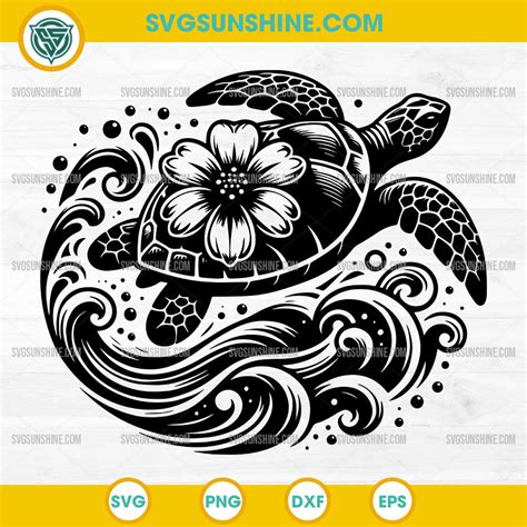 Floral Sea Turtle Svg Beach Turtle Mandala Svg