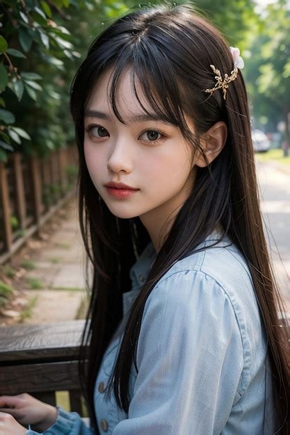 Premium Ai Image Young Pretty Oriental Asian Girl Smiling And Taking
