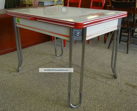 Metal Top Vintage Table At Melissa Lindstrom Blog