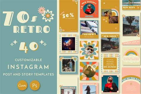 70s Retro Instagram Templates A Social Media Template By Liseno