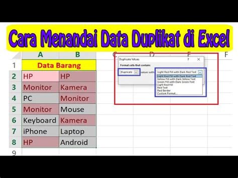 Cara Menandai Data Duplikat Di Excel YouTube