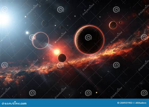 Binary Star System With Exoplanets In Orbit Stock Image Image Of Concepts Starry 284931903
