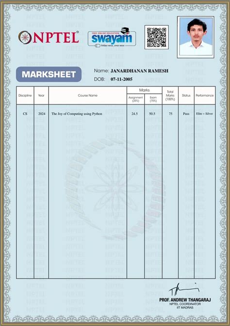 Janardhanan Ramesh On Linkedin Python Programming Continuouslearning Nptel Swayam