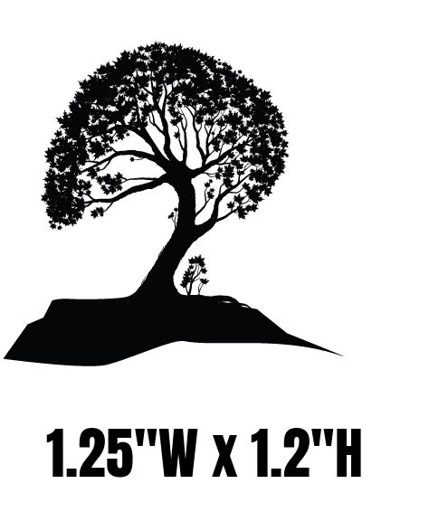 Lazy Tree Silhouette Enamel Fusing Decal 1 25 X 1 2 —