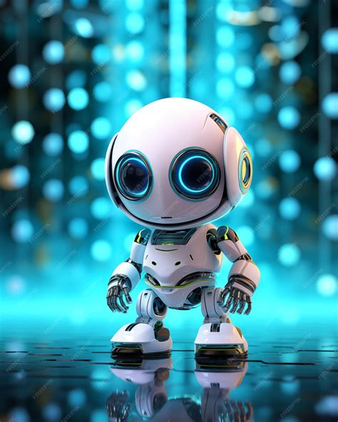 Premium Photo Cute White Robot On A Colored Background