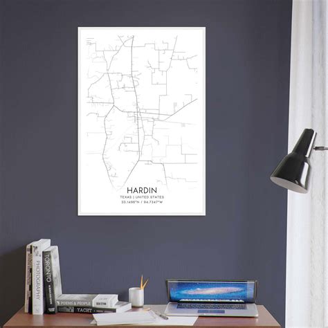 Hardin Texas Map Poster Modern Home Decor Wall Art Print Custom Maps