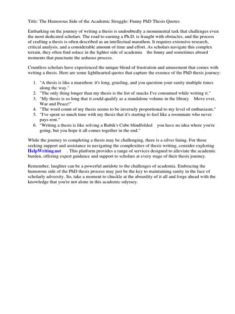 Funny Phd Thesis Quotes Pdf Thesis Doctor Of Philosophy
