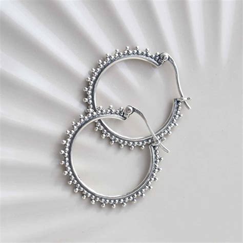 Sterling Silver Large Circle Detail Hoops Affordable Jewellery