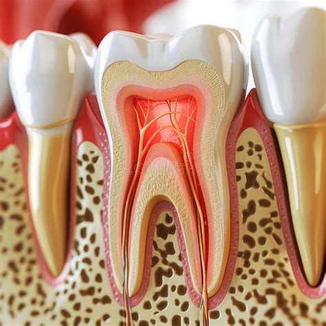 Root Canal Treatment A 3d Journey Inside The Tooth Stock Illustration