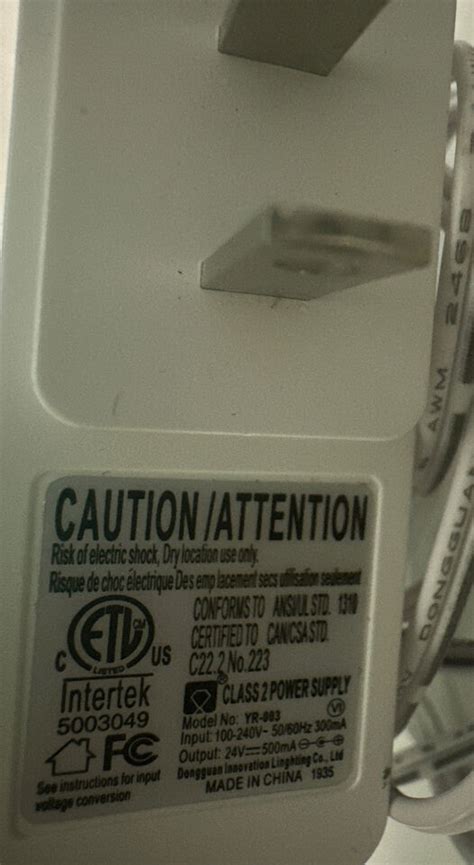 Intertek Class 2 Power Supply Model Yr 003 24v Ebay