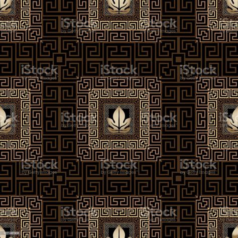 벡터 그리스어 기하학적 3d 원활한 패턴 장식 민족 부족 배경입니다 타탄 배경을 반복합니다 추상 그리스 어 키 구이 골드 사각형