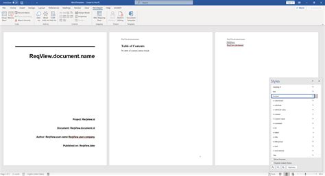 export documents to docx reqview documentation