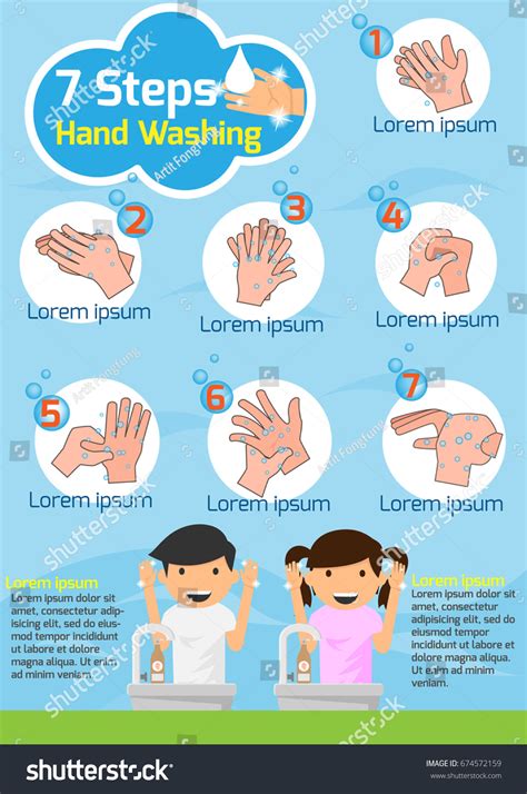 Cartoon Hand Washing Clipart