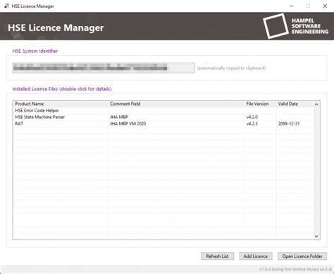 Hse Licence Manager Hampel Software Engineering