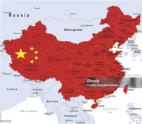 Political Map Of China Stock Illustration Download Image Now
