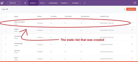 Create Static Lists In EngageBay