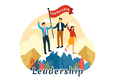 Business Leadership Illustration With A Businessman Leader Helping The