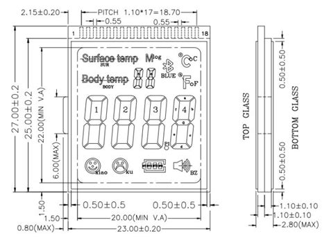 customized 7 segment lcd display positive tn lcd red yellow green backlight for the temperature