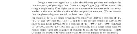 Solved Design A Recursive Algorithm To Solve The Following Chegg