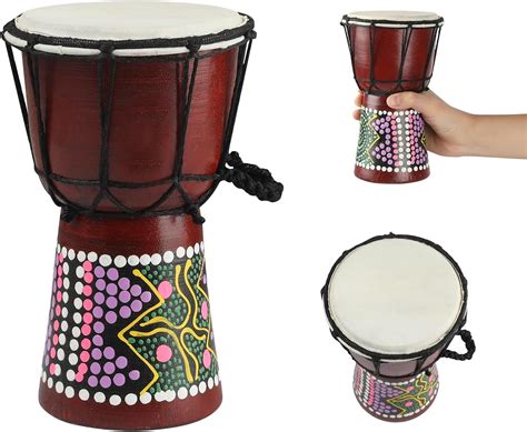 Mini Wood Djembe Drum 45 X 8carved Mahogany African