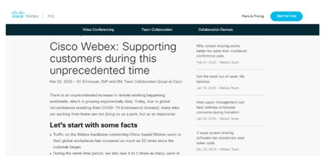 Cisco Webex Supporting Customers During This Unprecedented Time Envolve