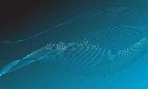 Blue Lines Wave Curve Soft Gradient Abstract Technology Background Stock Vector Illustration