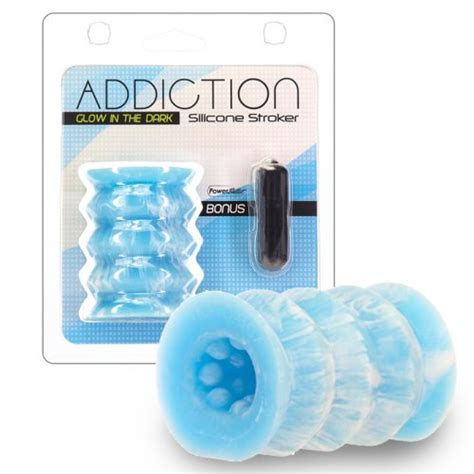 Addiction Glow In The Dark Silicone Stroker With Vibrating Bullet Sex Toy Hotmovies