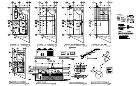 Residential House Elevation Section Floor Plan Constructive Structure And Auto Cad Details Dwg