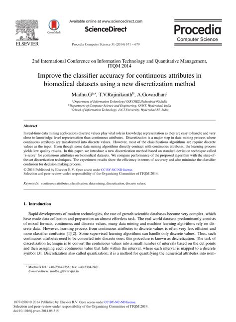 Pdf Improve The Classifier Accuracy For Continuous Attributes In