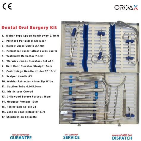 17 Pcs Oral Surgery Dental Extracting Elevators Forceps Surgical