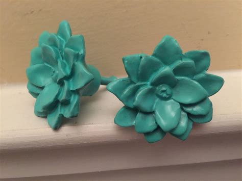 Knobs Flower Knobs Blue Knobs Dresser Decor Fixtures Home And