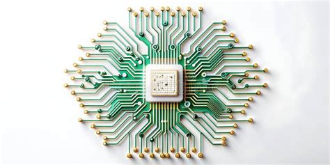 AI Powered Circuit Board Vector Concept As A Minimalistic Abstract Featuring Interconnected
