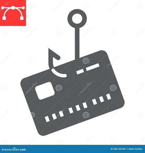 Banking Scam Glyph Icon Security And Phishing Password Data Theft
