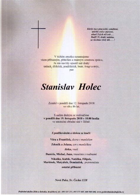 Pan Stanislav Holec Smutecnioznamenieu