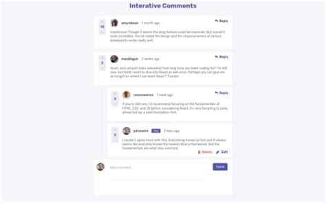 Frontend Mentor Interactive Comment Section Coding Challenge Solution