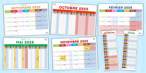 Calendriers Maternelle 2025 2026 Maîtresse Lunicole