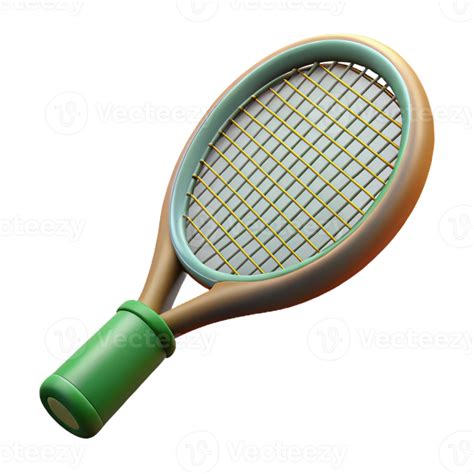 Magnificent Classic Tennis Racket Side View Isolated Element