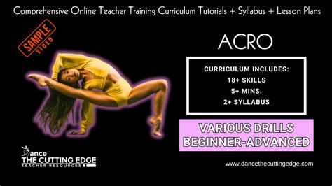 Acro Various Drills Beginner Advanced Dance The Cutting Edge
