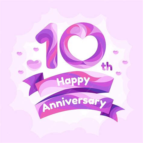 10 Ans Anniversaire Vecteur Icône Logo Carte De Voeux élément De